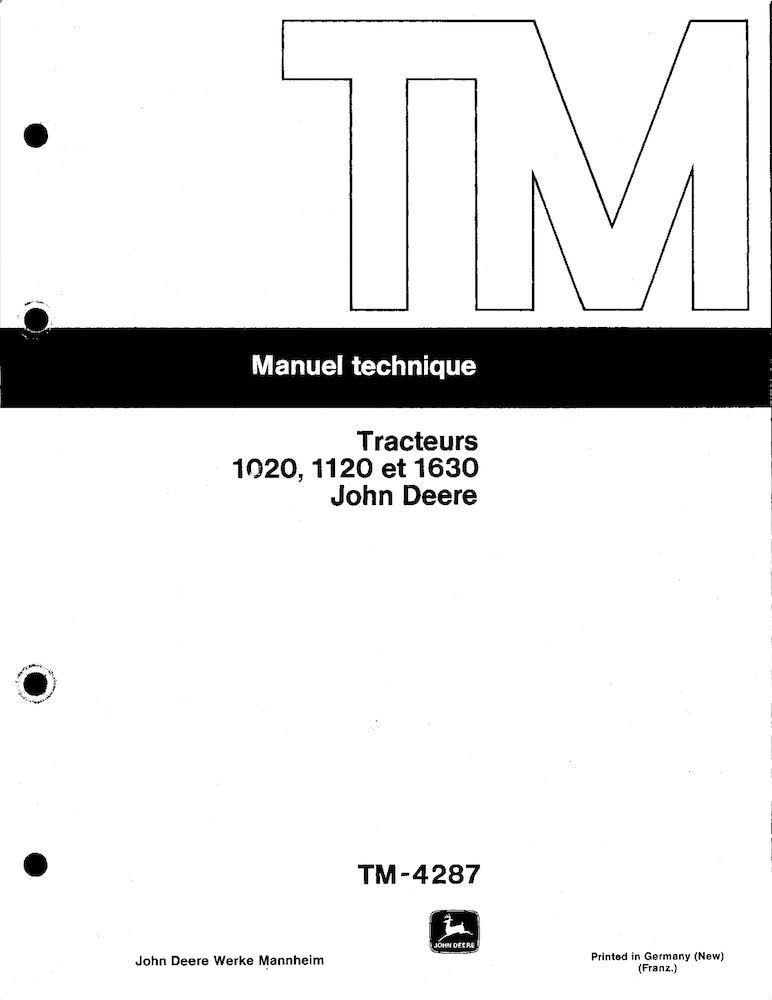 Manual técnico em PDF do trator John Deere 1020, 1120, 1620 - tudo ...