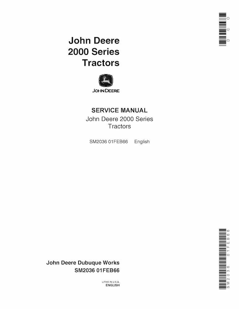 Manuel d'entretien du tracteur John Deere 2010 au format PDF