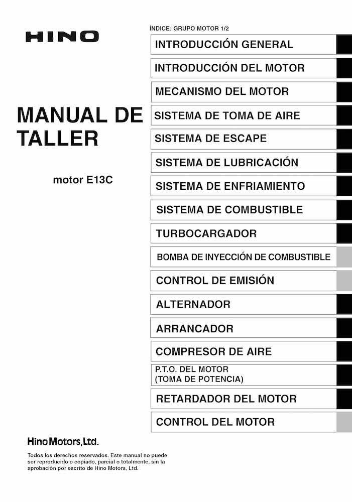HINO E13C engine pdf workshop manual ES