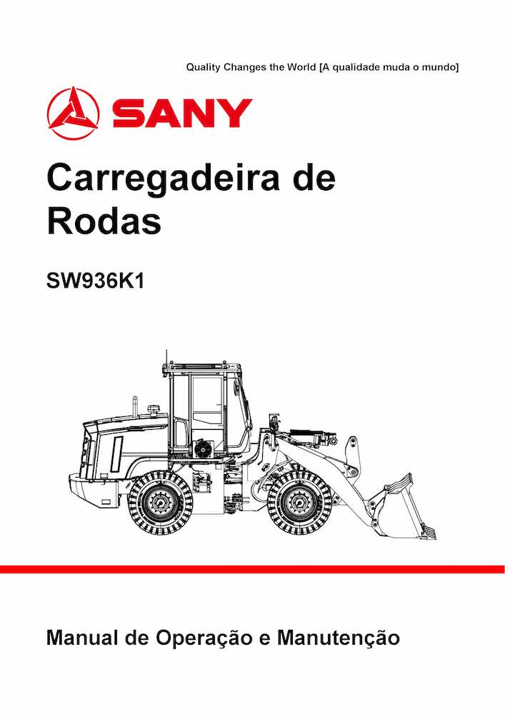Sany SW936K1 wheel loader pdf operation and maintenance manual PT