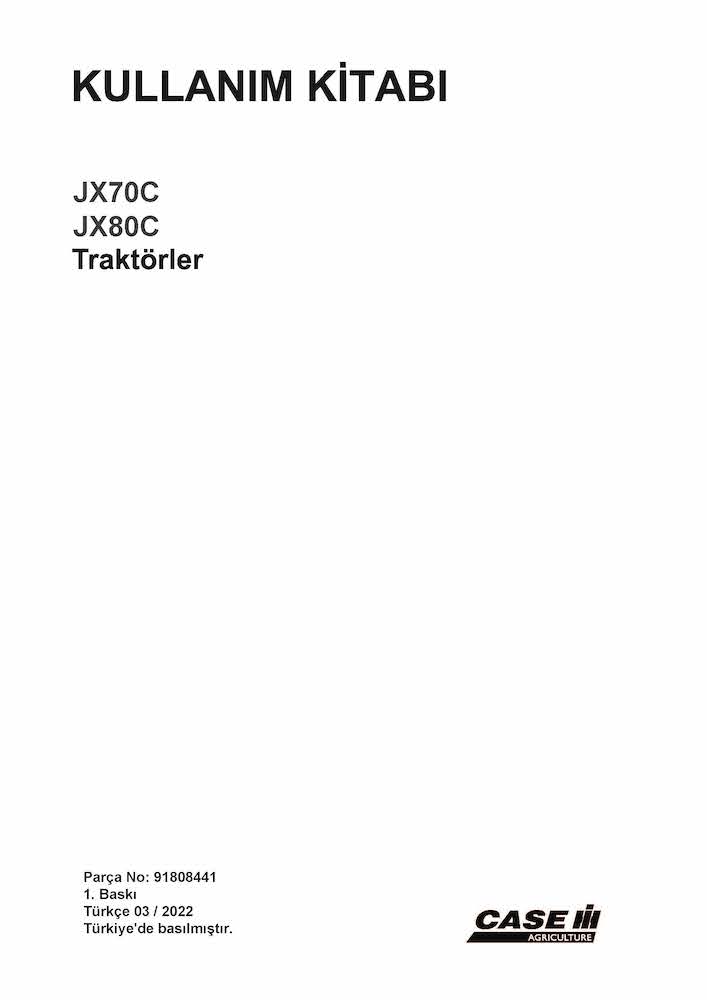Case JX70C, JX80C tractor pdf operator's manual TR