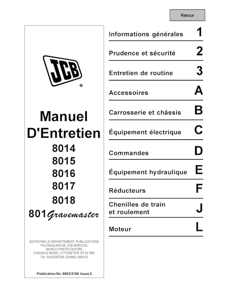 JCB 8014, 8015, 8016, 8017, 8018, 801 Fravemaster mini excavator pdf ...