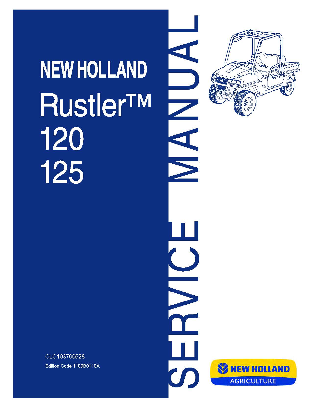 Manual de serviço do veículo utilitário New Holland Rustler 120/125