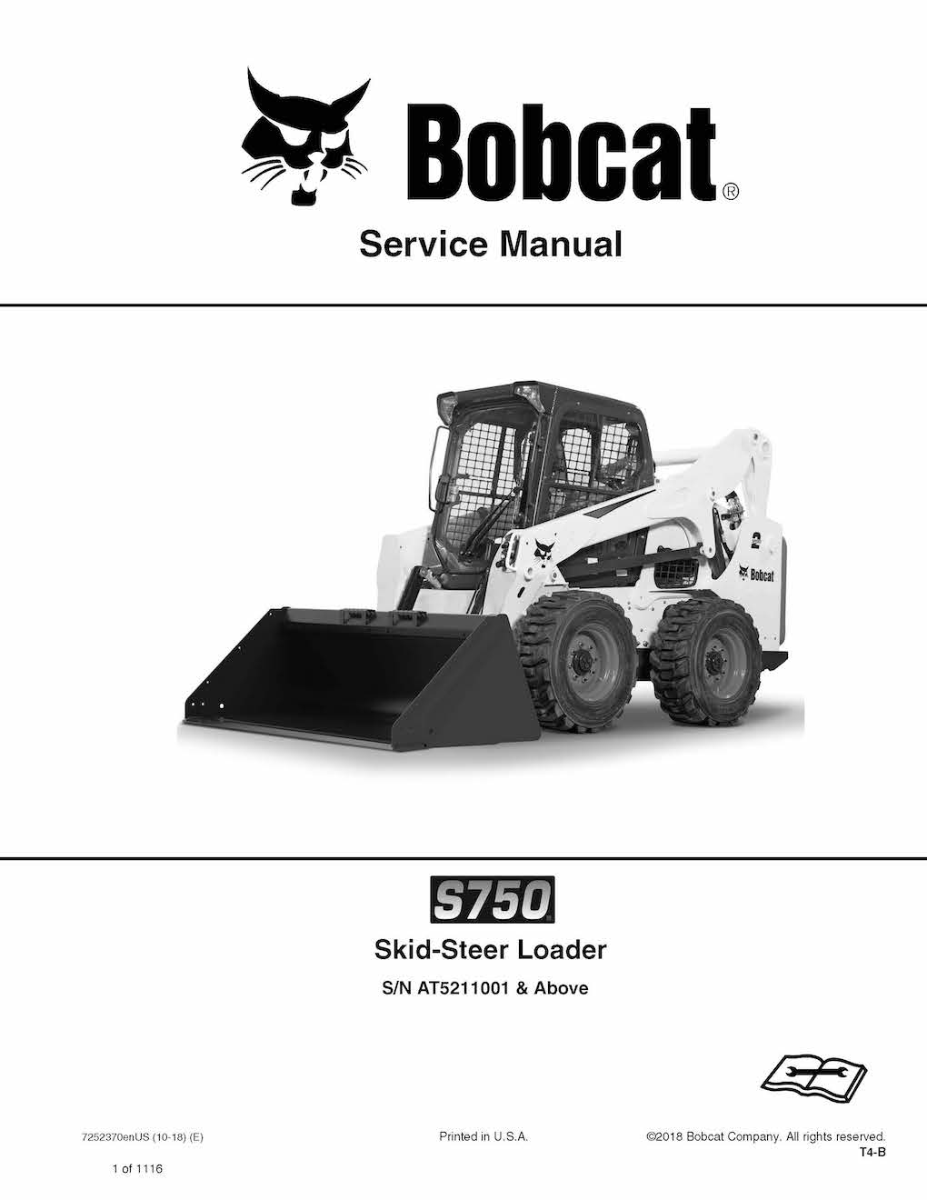 Bobcat S750 skid steer loader pdf service manual