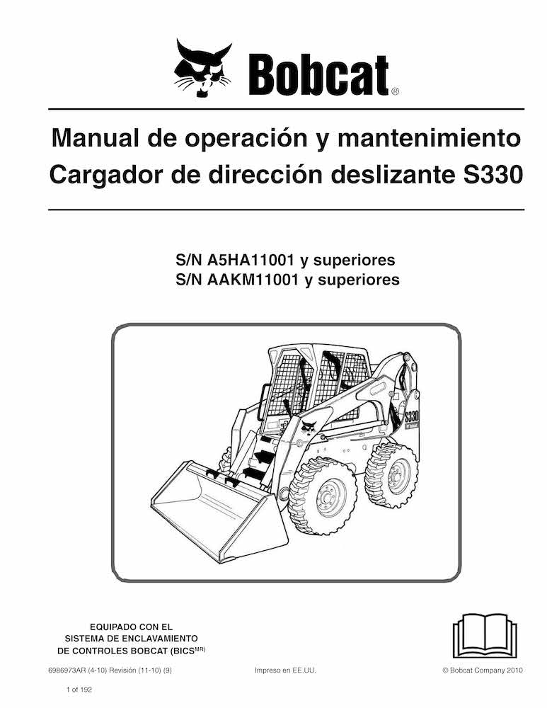 Bobcat S330 skid steer loader pdf operation and maintenance manual ES