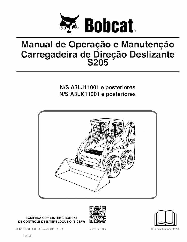 Bobcat S205 skid steer loader pdf operation and maintenance manual ES