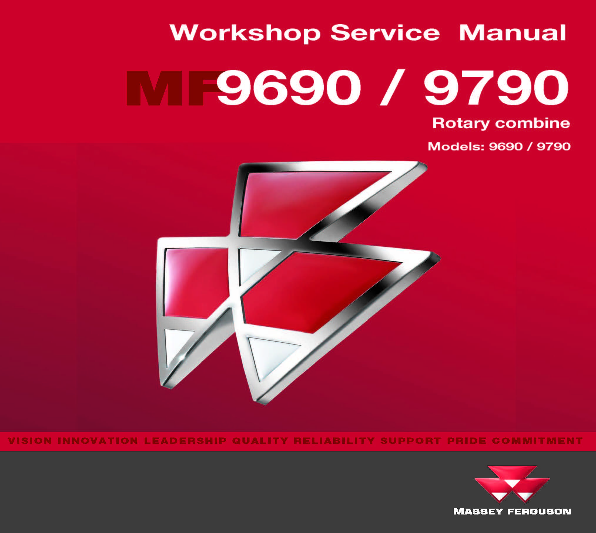 Massey Ferguson 9690/9790 manuel d'entretien d'atelier de moissonneuse ...