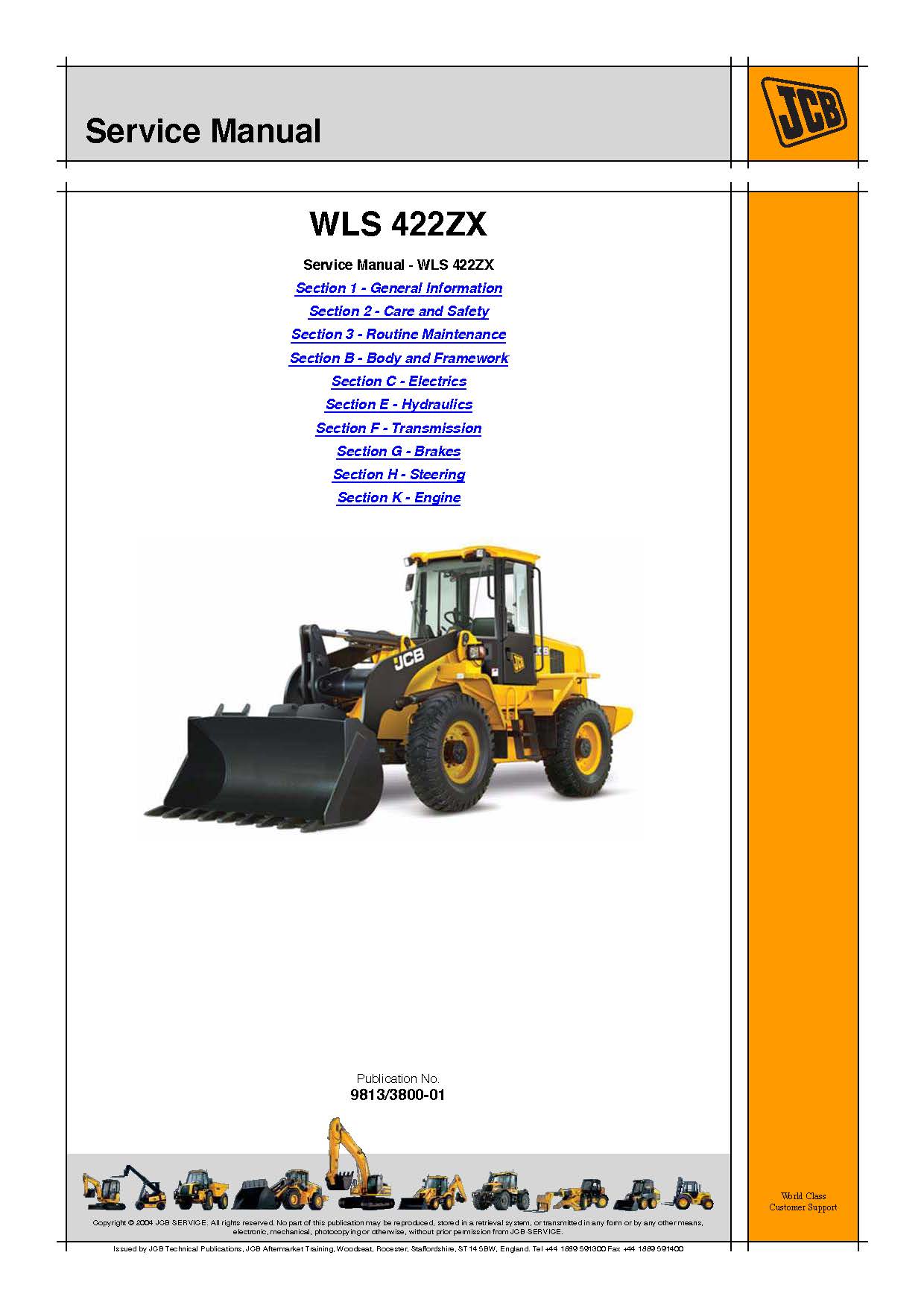 Jcb WLS 422ZX loader service manual