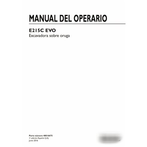 New Holland E215C EVO crawler excavator pdf operator's manual ES