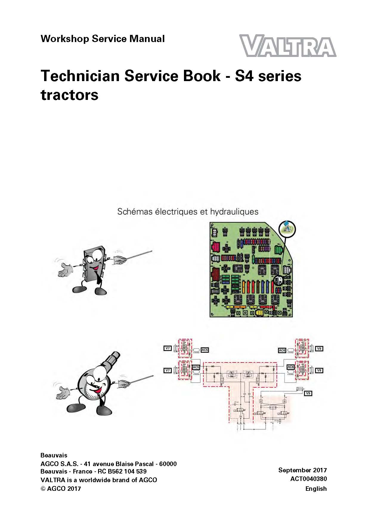 Valtra S274, S294, S324, S354, S374, S394 tractor pdf technical service book
