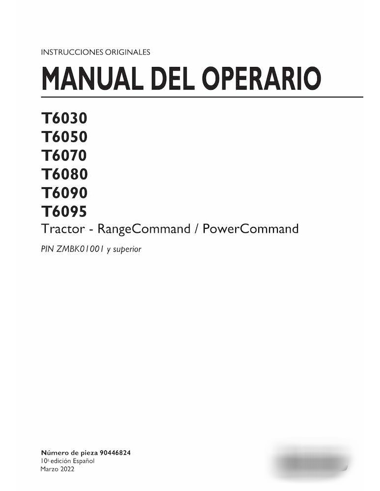 New Holland T6030, T6050, T6070, T6080, T6090, T6095 tractor pdf ...