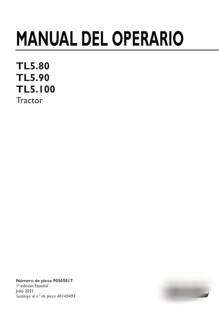 New Holland TL5.80, TL5.90, TL5.100 tractor pdf operator's manual ES