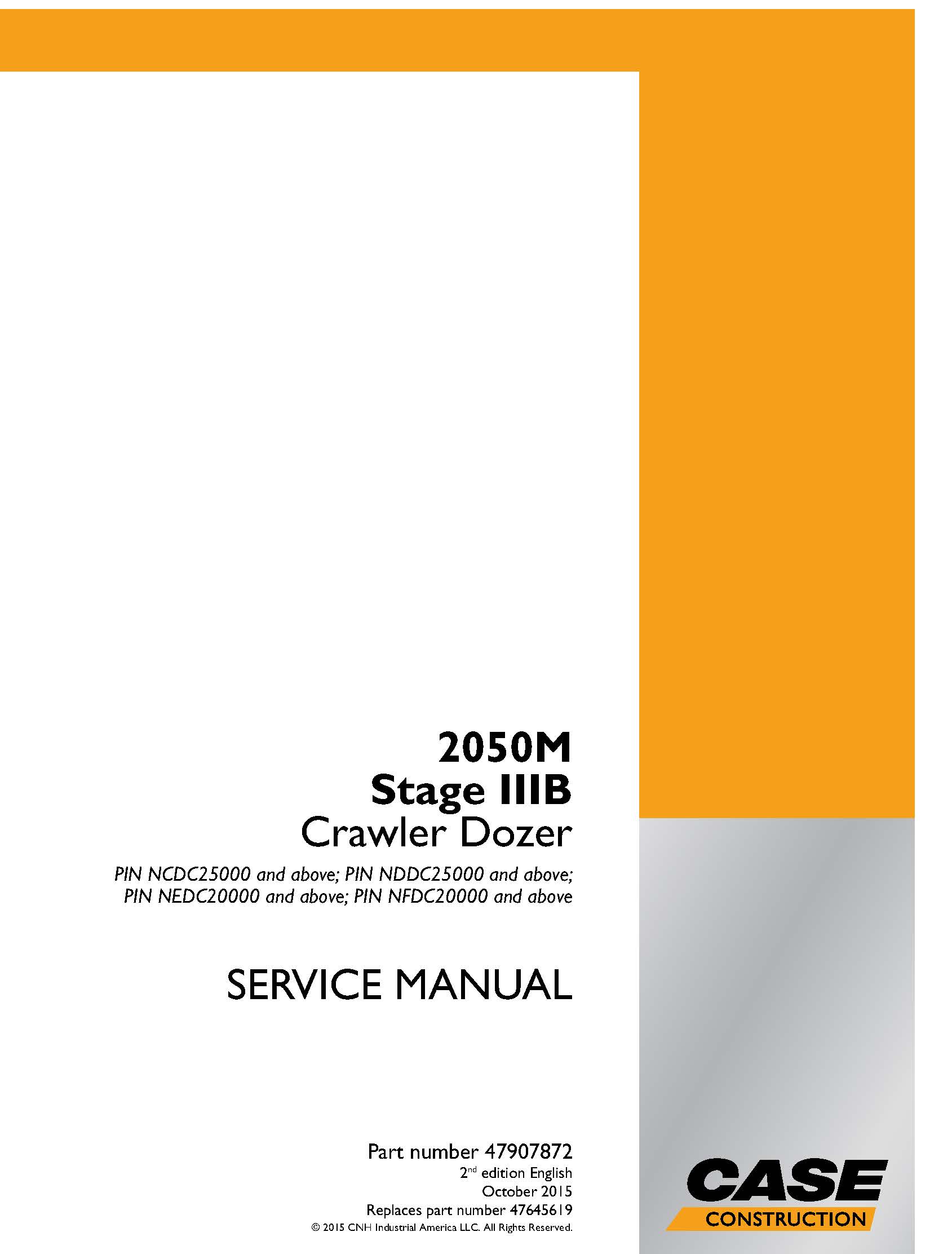 Case 2050M Stage IIIB crawler dozer pdf service manual