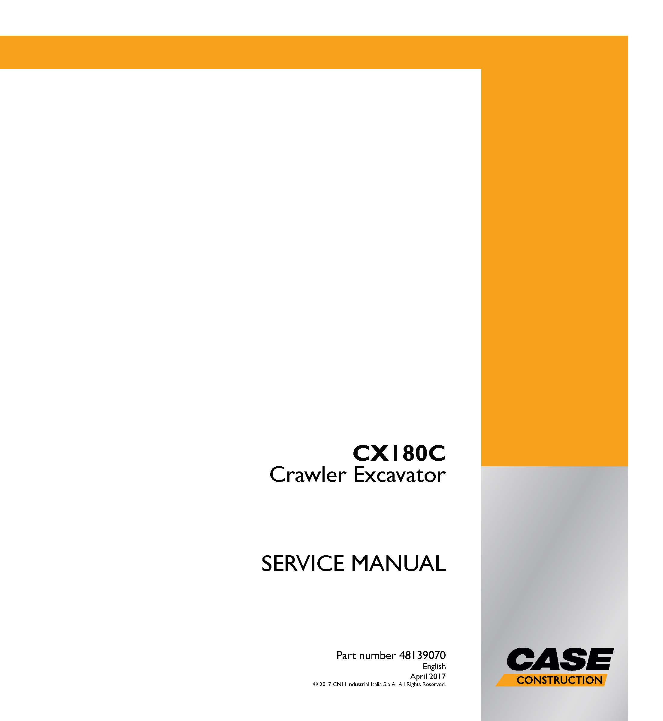 Case CX180C crawler excavator pdf service manual