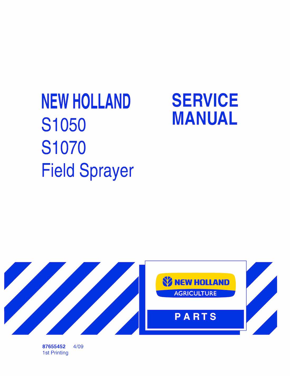 New Holland S1050, S1070 pulverizador pdf manual de servicio