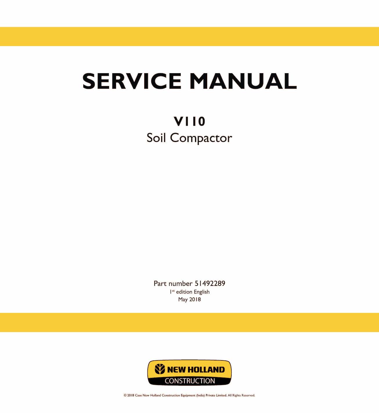 Compactador New Holland V110 manual de servicio pdf