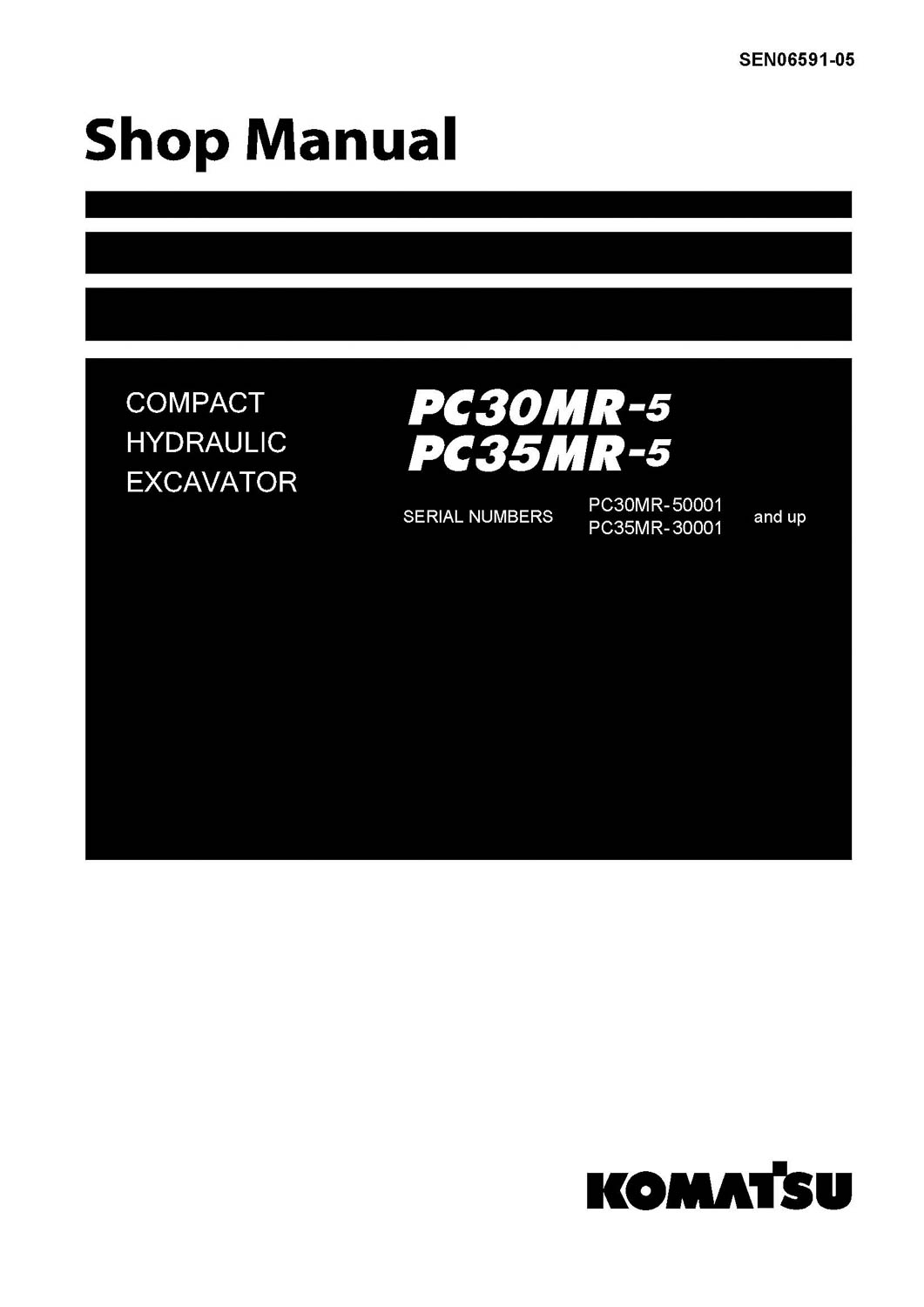 Komatsu PC30MR-5, PC35MR-5 hydraulic excavator pdf shop manual