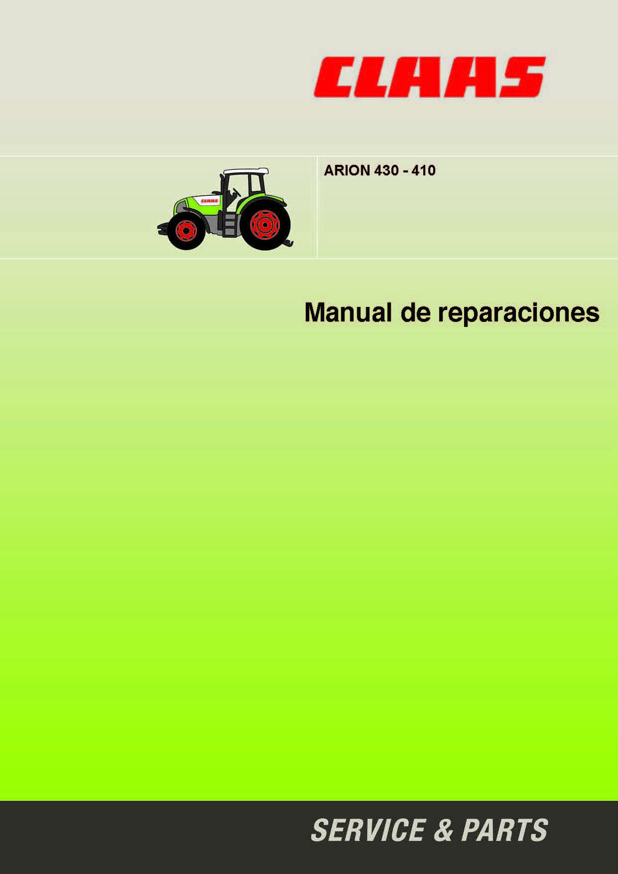 Tractor claas Arion 430, 420, 410 pdf manual de diagnóstico y reparación ES