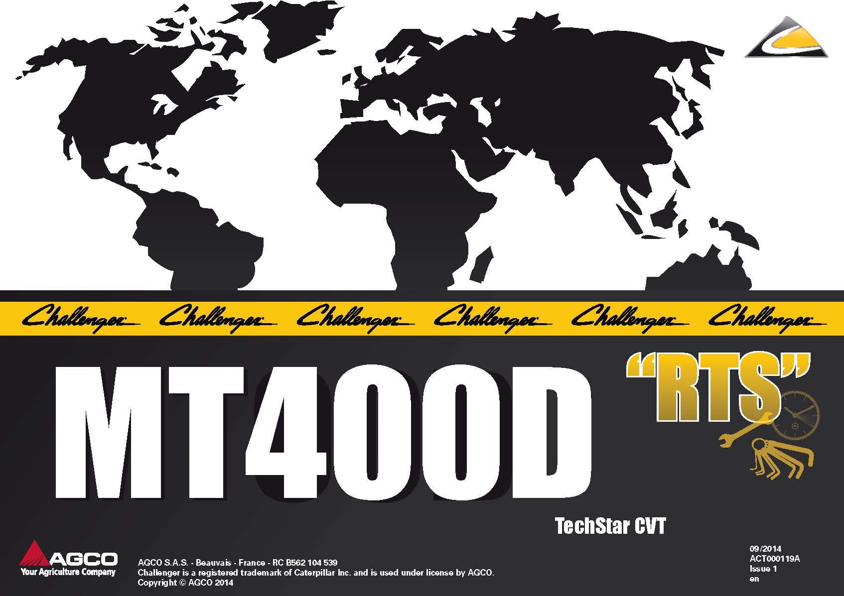 Challenger MT475D, MT485D, MT495D TechSTar CVT tractors pdf repair time ...