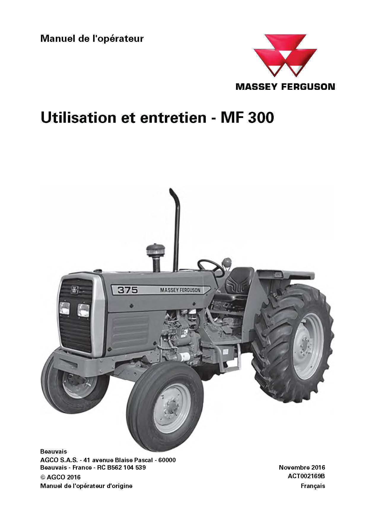 Massey Ferguson 345, 350, 355, 360, 375, 385 tractors pdf operator's ...