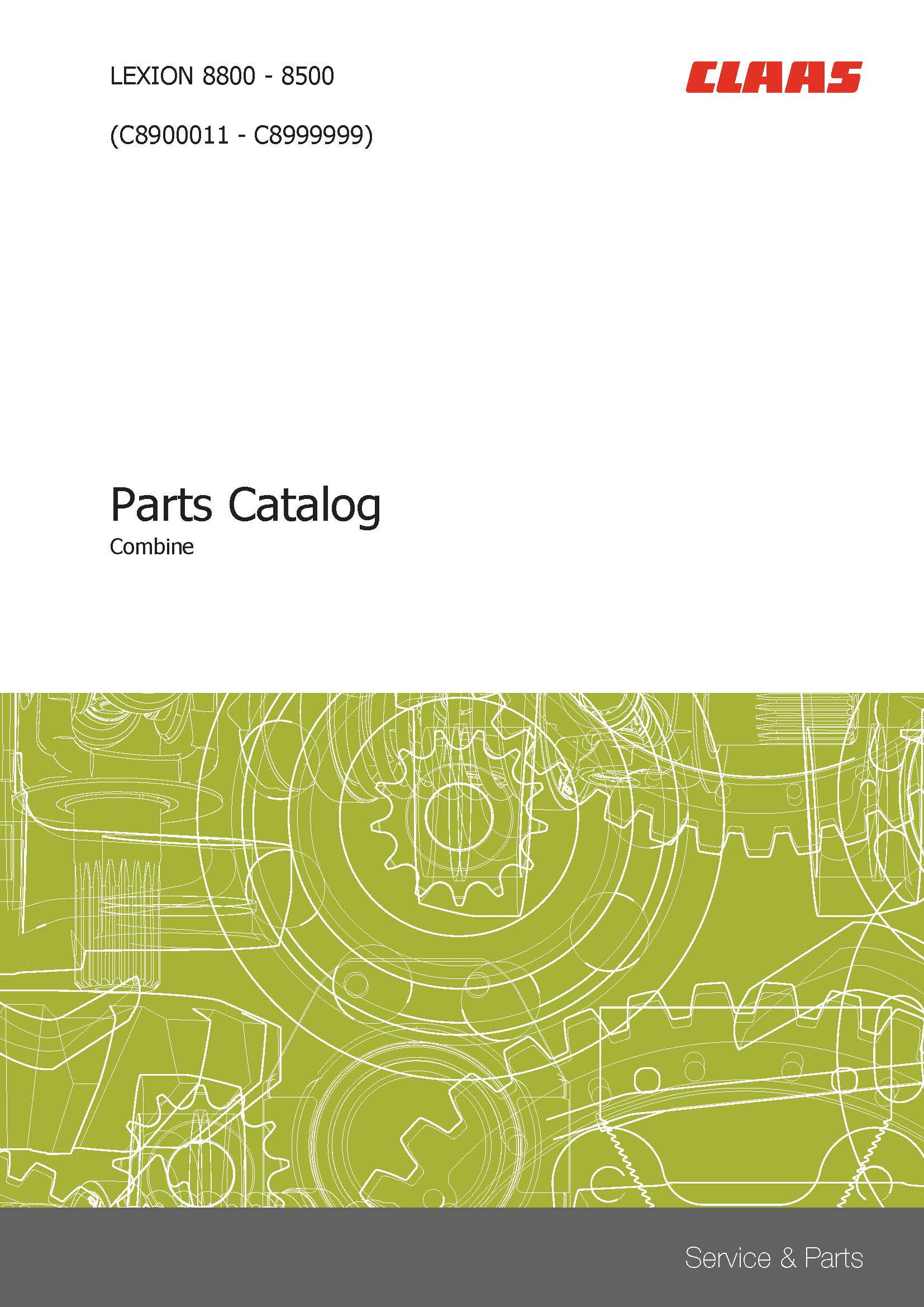 Claas Lexion 8800 - 8500 C89 combine pdf parts catalog