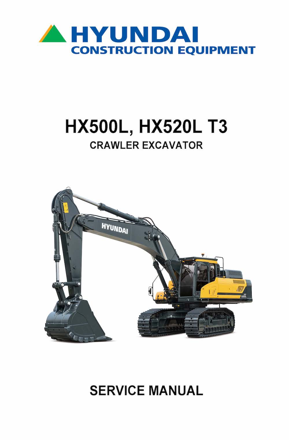 Hyundai HX500 L T3, HX520 L T3 crawler excavator pdf service manual