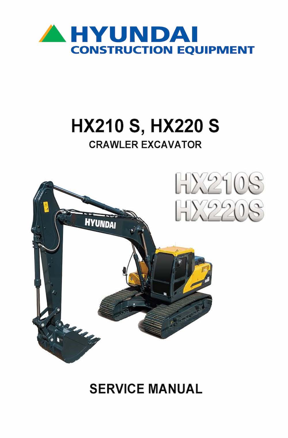 Hyundai HX210 S, HX220 S crawler excavator pdf service manual