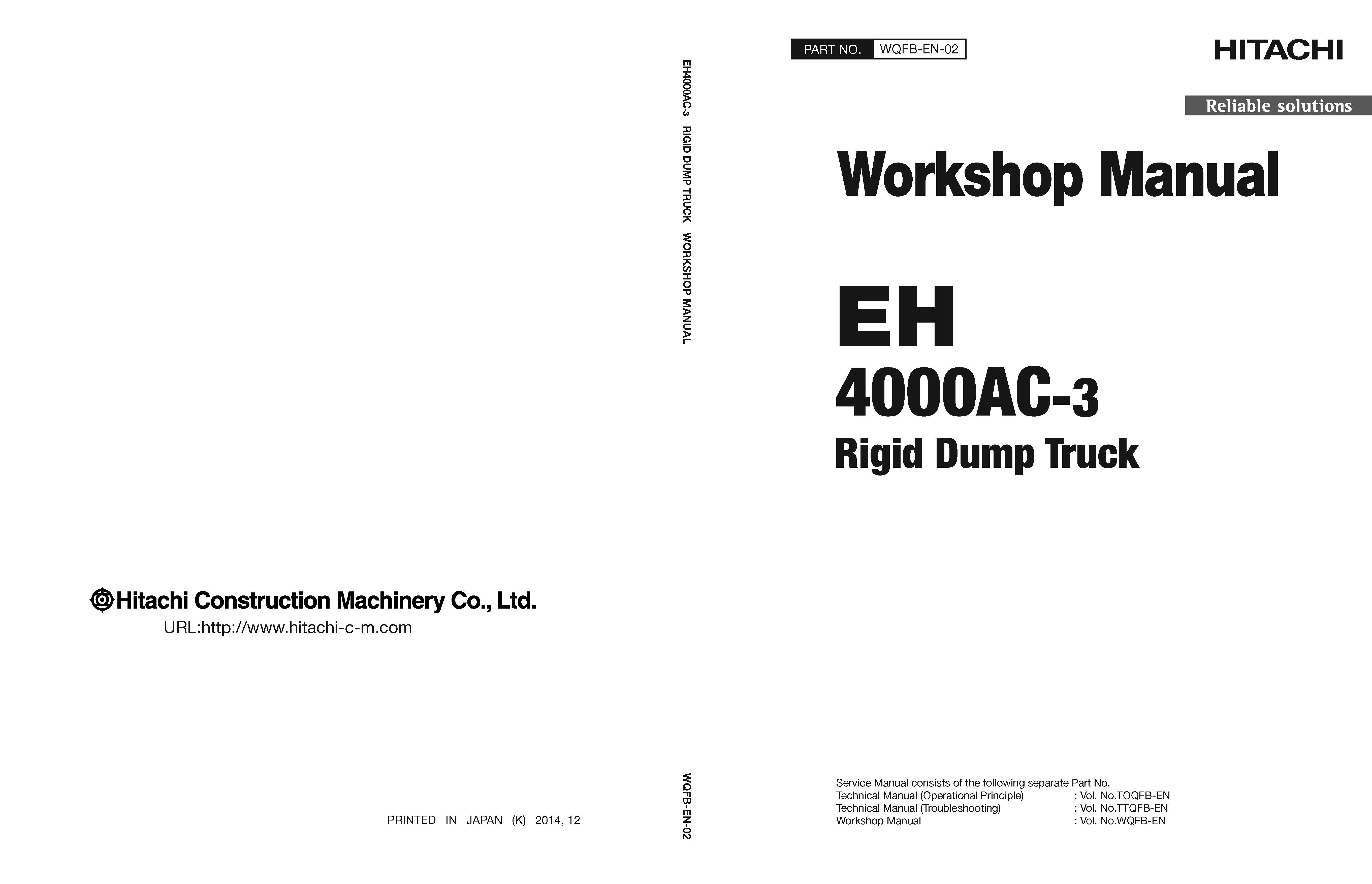 Hitachi EH 4000AC-3 dump truck pdf workshop manual