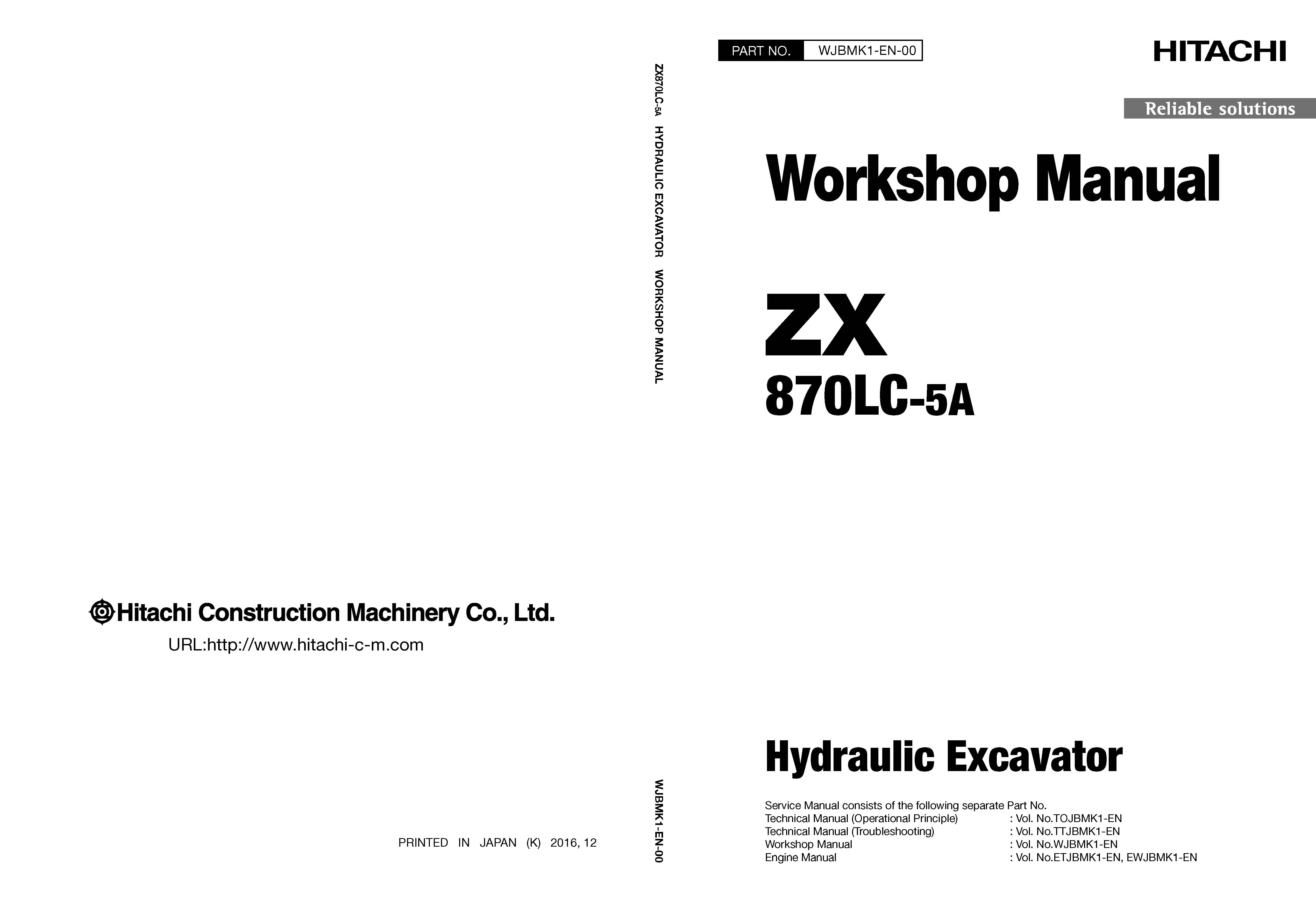 Hitachi ZX 870LC-5A hydraulic excavator pdf workshop manual
