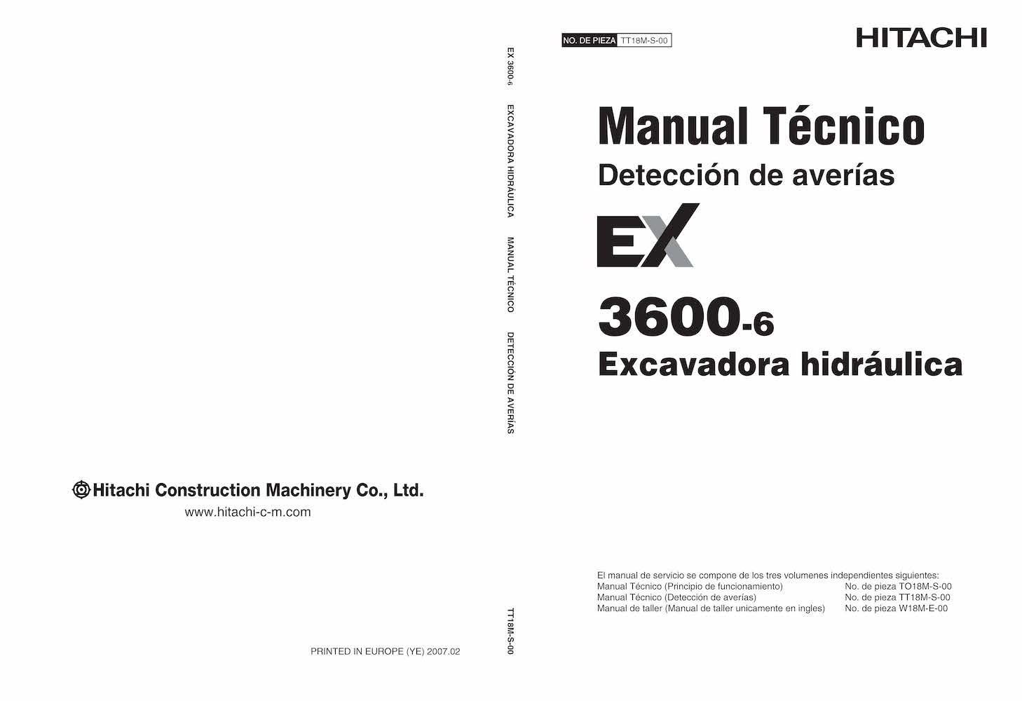 Hitachi EX 3600-6 escavadeira hidráulica pdf manual técnico de solução ...