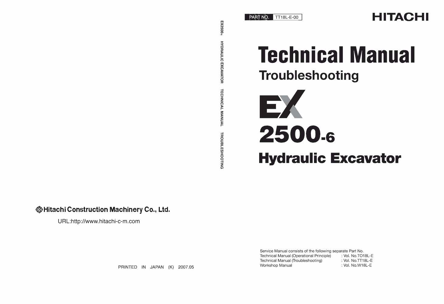 Hitachi EX 2500-6 excavadora hidráulica pdf solución de problemas ...