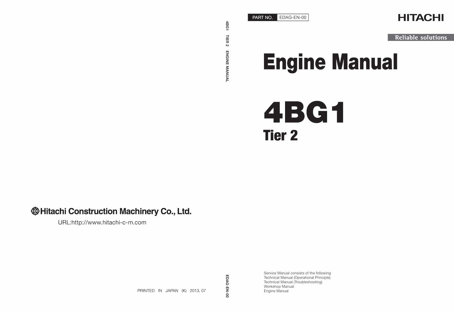 Hitachi 4BG1 Tier 2 engine pdf workshop manual
