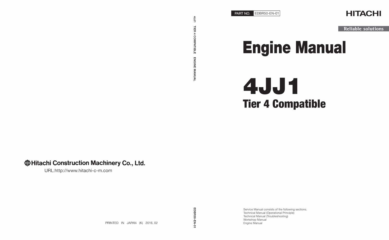 Hitachi 4JJ1 Tier 4 engine pdf workshop manual