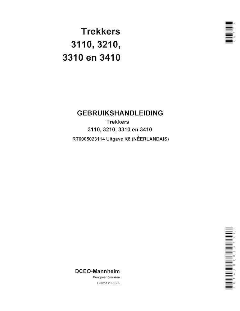 John Deere 3110, 3210, 3310, 3410 tracteur pdf manuel d'utilisation NL