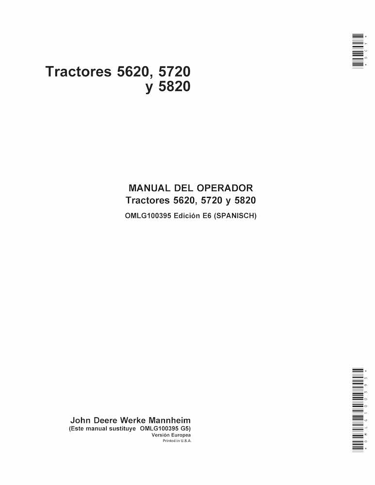 John Deere 5620, 5720, 5820 tractor pdf operator's manual ES