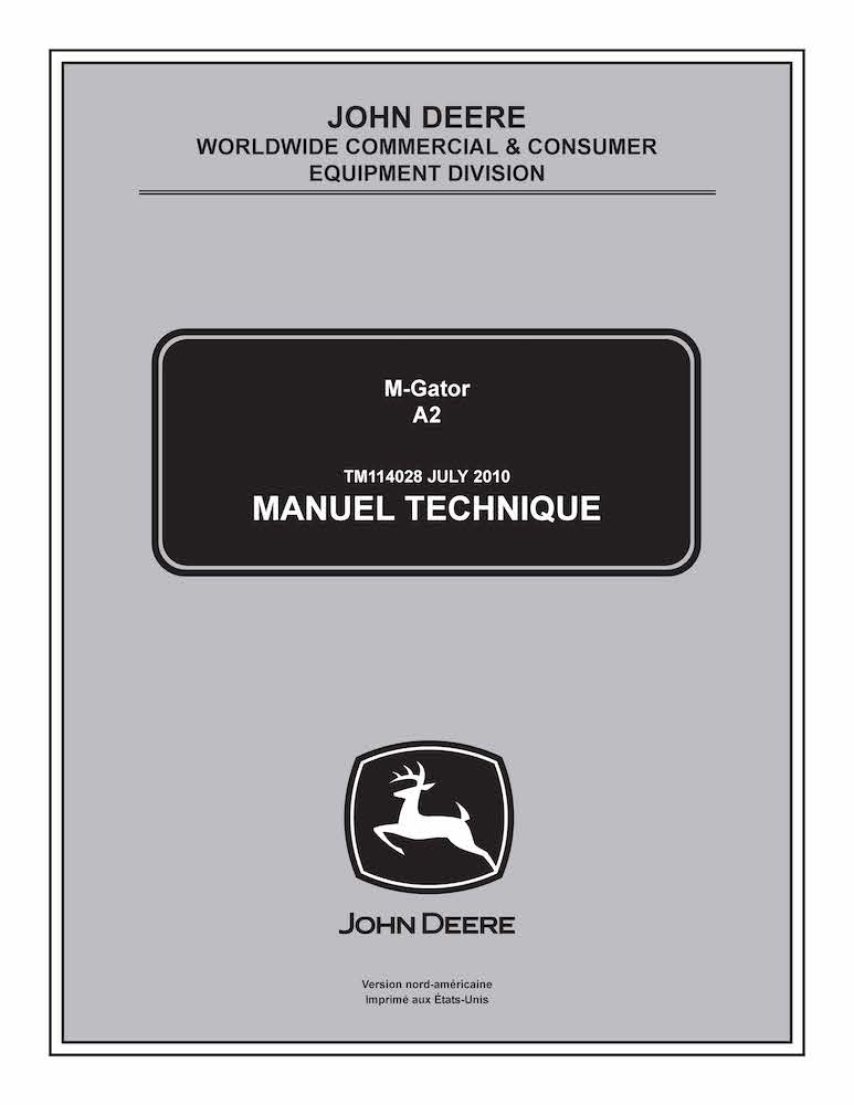 John Deere M-Gator A2 véhicule tout terrain pdf manuel technique FR