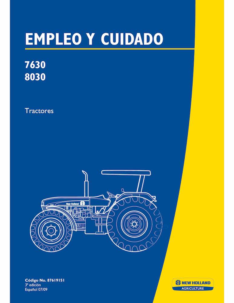 New Holland 7630, 8030 tractor pdf manual del operador ES