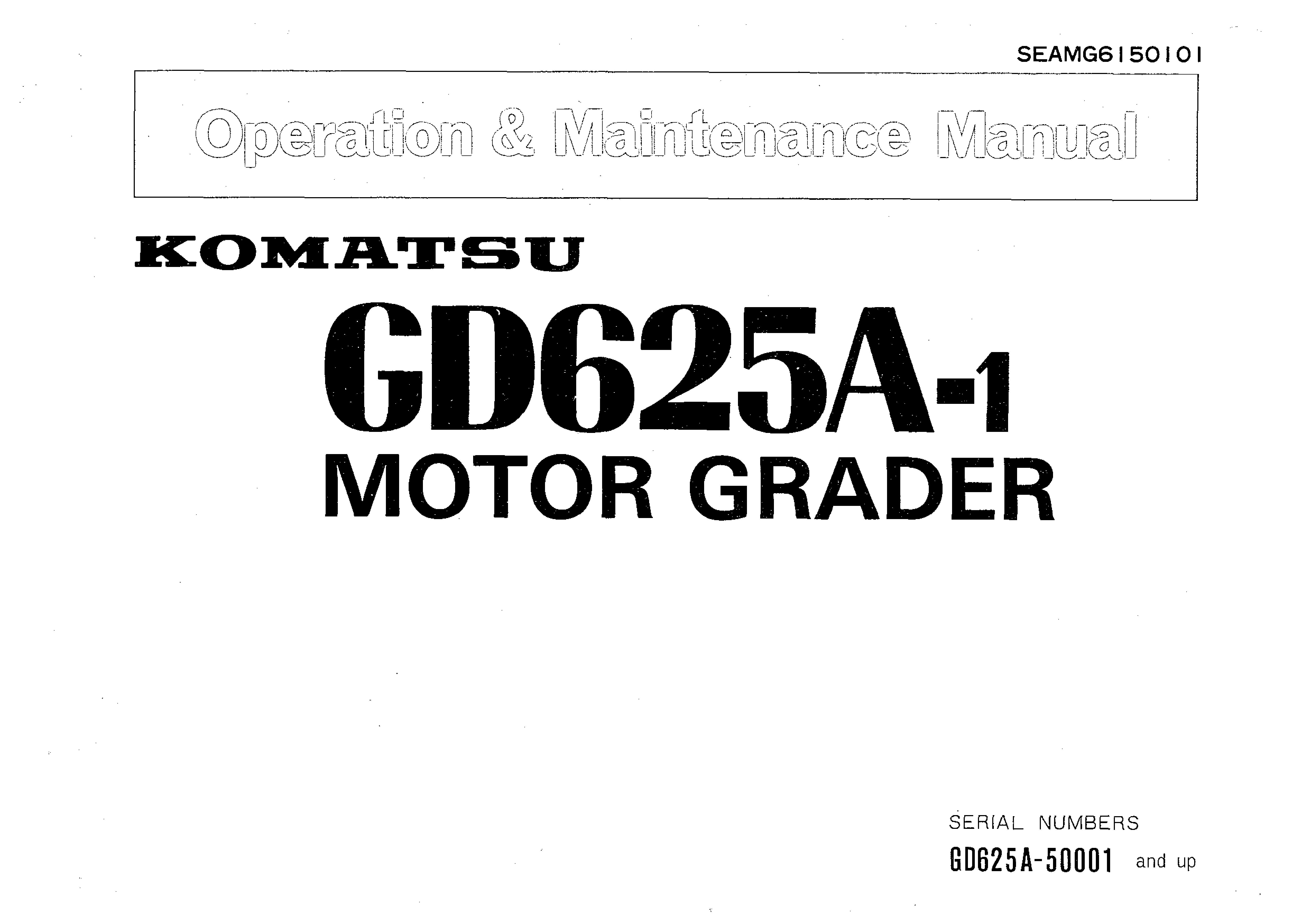 Komatsu GD625-A1 motoniveladora pdf manual de operación y mantenimiento
