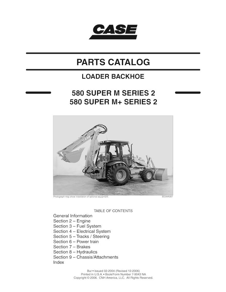 Case 580SM, 580SM+ Series 2 backhoe loader pdf parts catalog