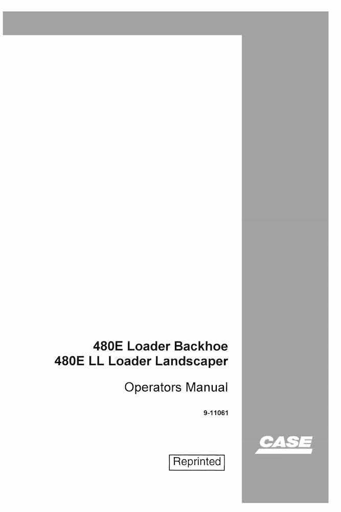 Case 480E backhoe loader pdf operator's manual