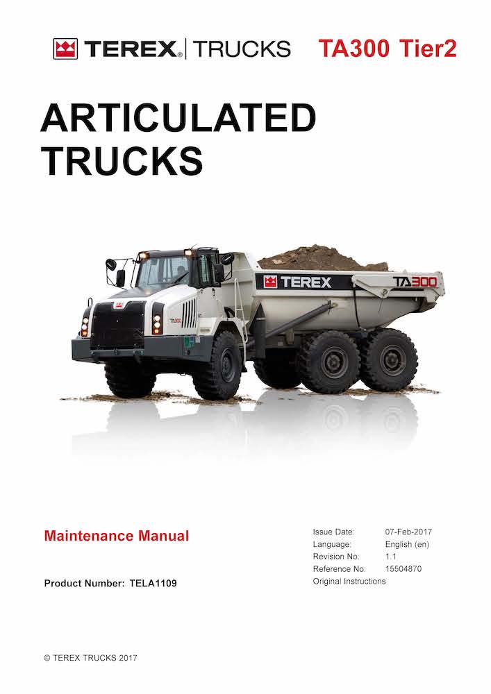 Terex TA300 Tier 2 camión articulado pdf manual de mantenimiento