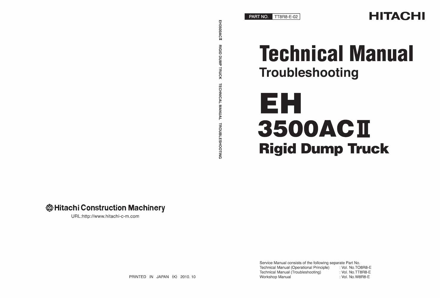 Hitachi 3500AC2 rigid dump truck pdf troubleshooting technical manual