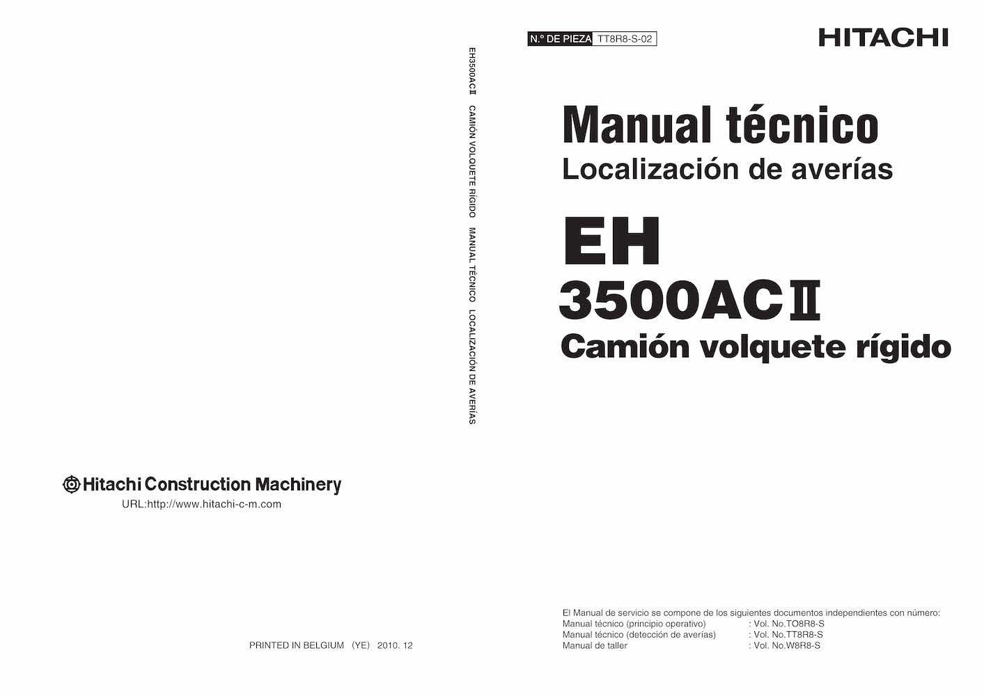 Hitachi 3500AC2 rigid dump truck pdf troubleshooting technical manual ES
