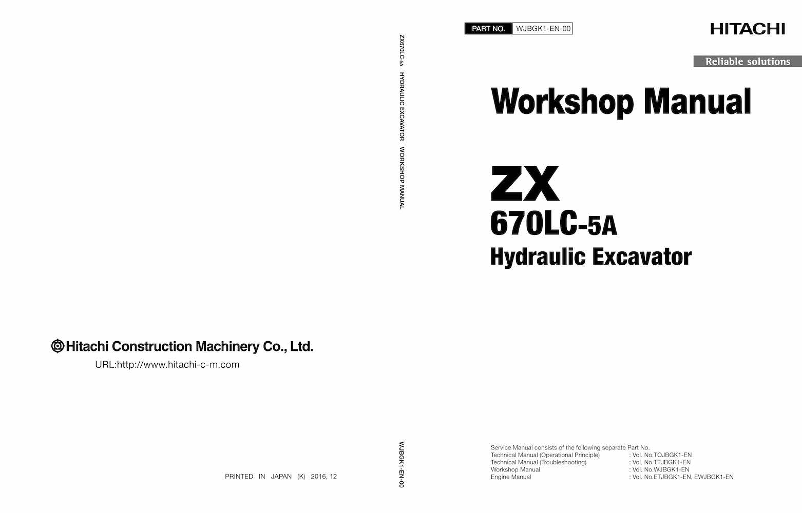 Hitachi 670LC-5A excavator pdf workshop service manual