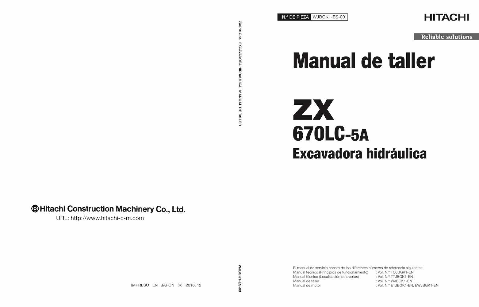 Hitachi 670LC-5A excavator pdf workshop service manual ES