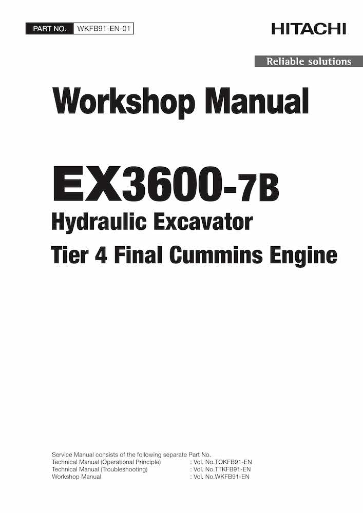 Hitachi EX3600-7B excavator pdf workshop service manual