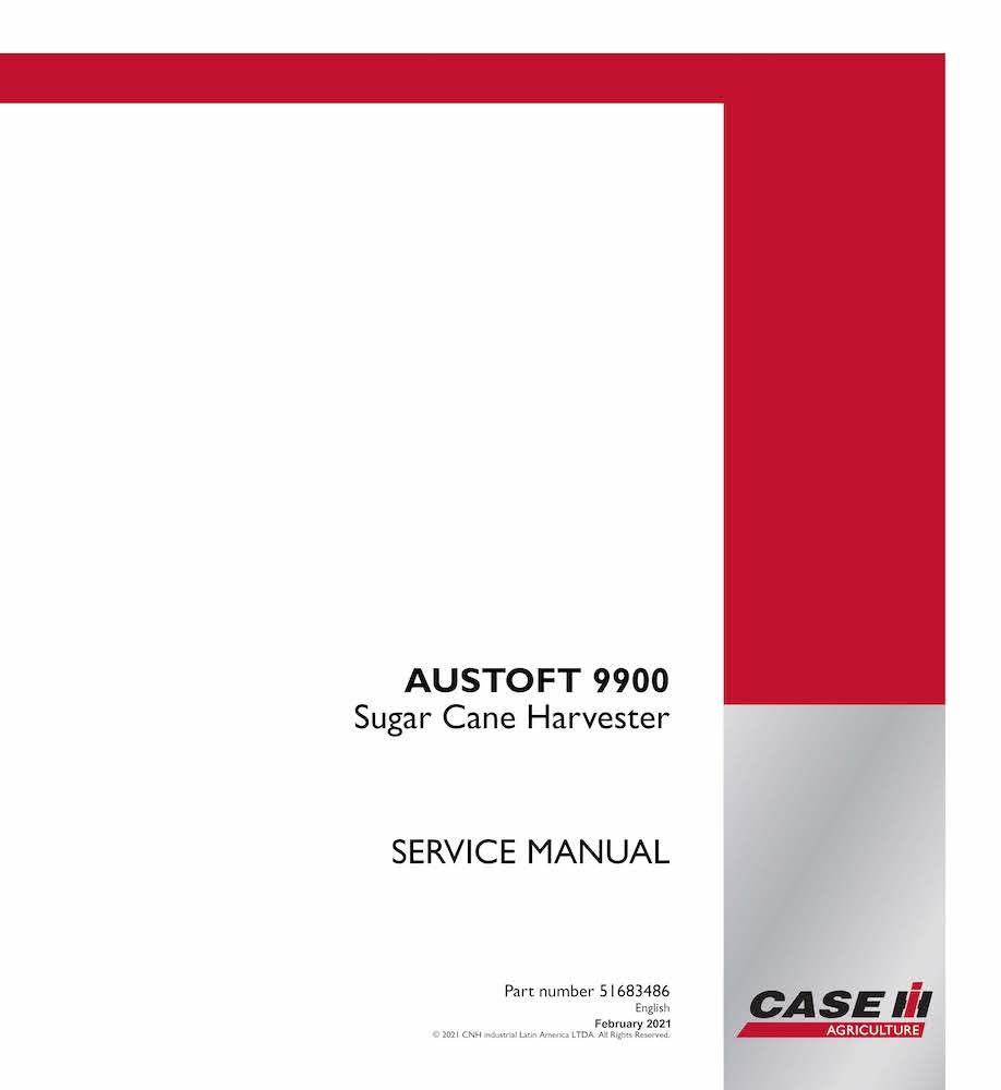 Manual de servicio de la cosechadora de caña de azúcar Case IH Austoft 9900
