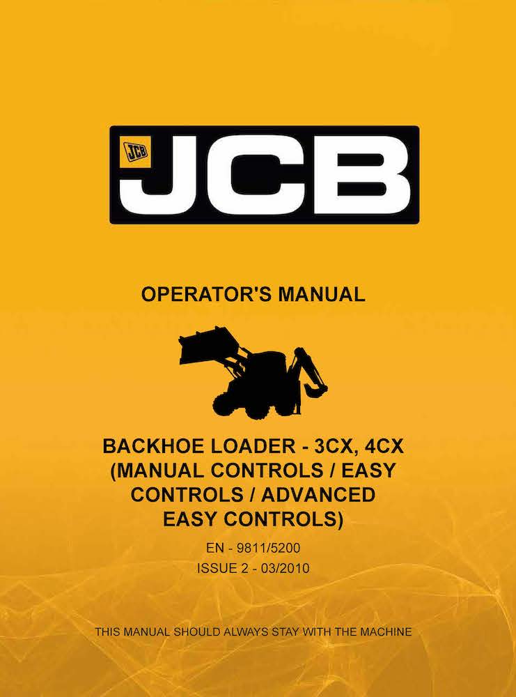 Manual do operador em pdf da retroescavadeira JCB 3CX, 4CX