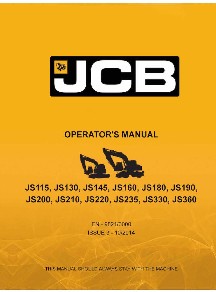JCB JS115 - JS190, JS200 - JS235, JS300 - JS370 manual del operador de ...