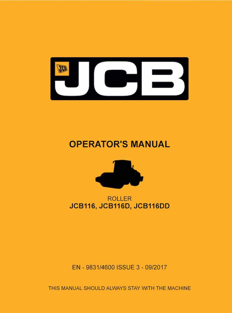 JCB JCB116, JCB116D, JCB116DD roller pdf operator's manual